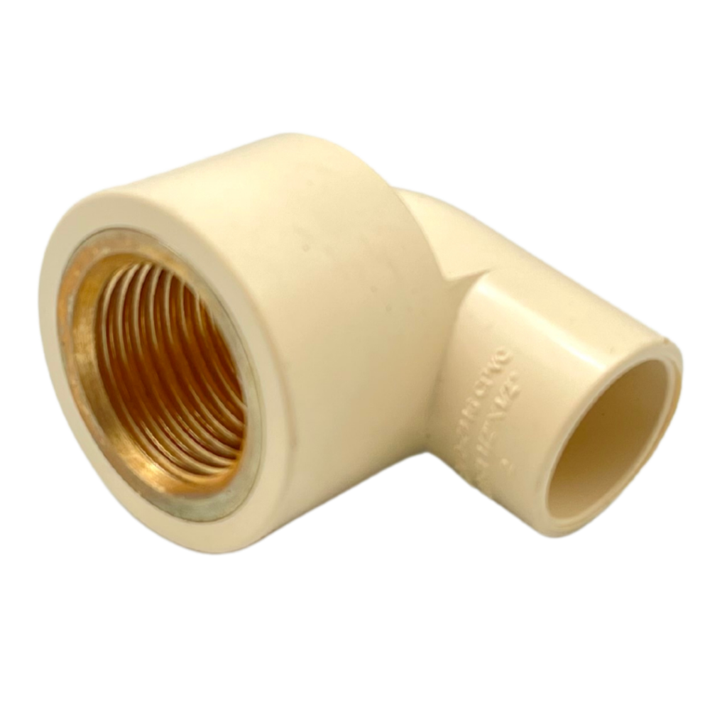 1/2″ CPVC FEMALE THREADED ELBOW WITH BRASS INSERT - Sedco Corp.