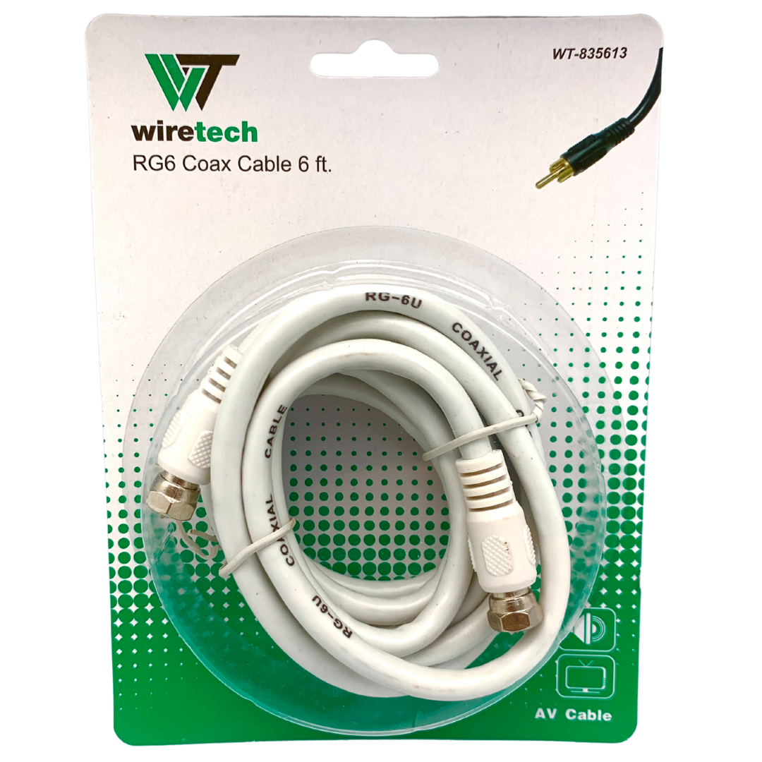 6 FT. WHITE RG6 DUAL-SHIELD COAX CABLE - Sedco Corp.