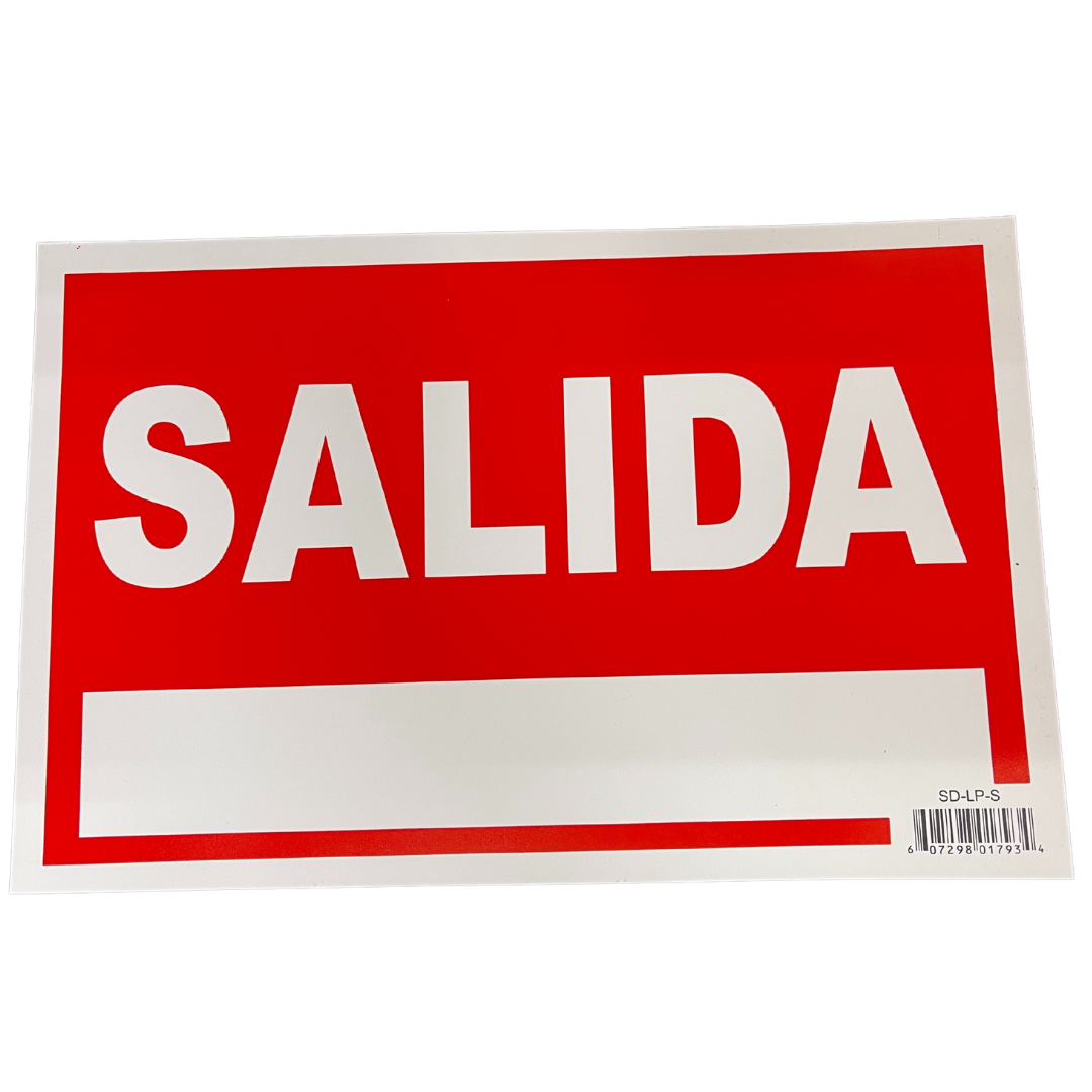 PLASTIC SIGN “SALIDA” - Sedco Corp.