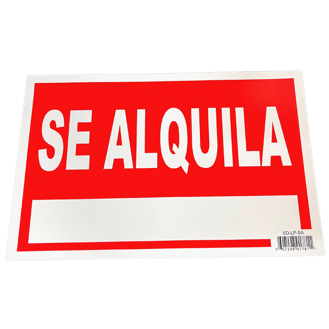 PLASTIC SIGN “SE ALQUILA” - Sedco Corp.