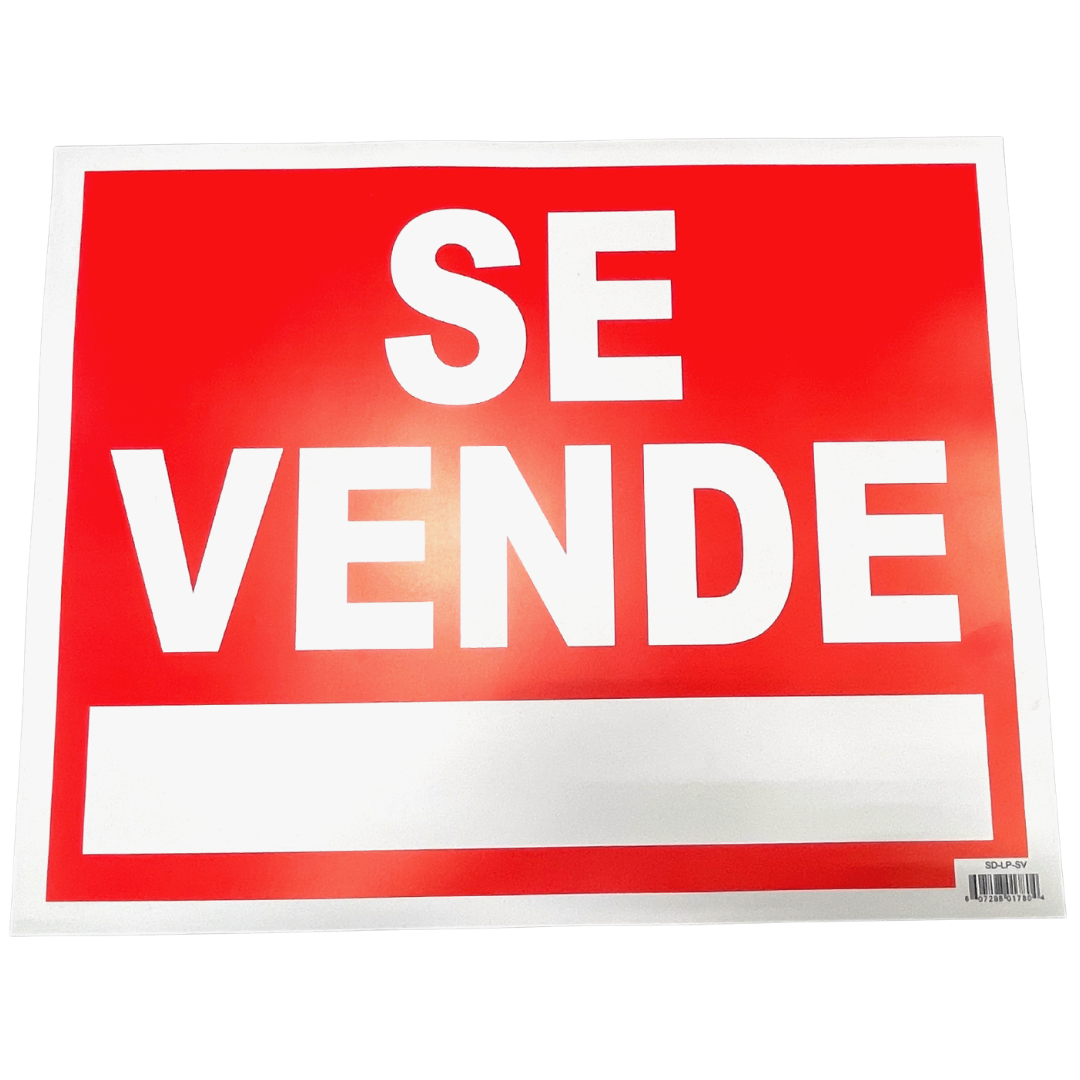 15″ X 19″ PLASTIC SIGN XL “SE VENDE” - Sedco Corp.